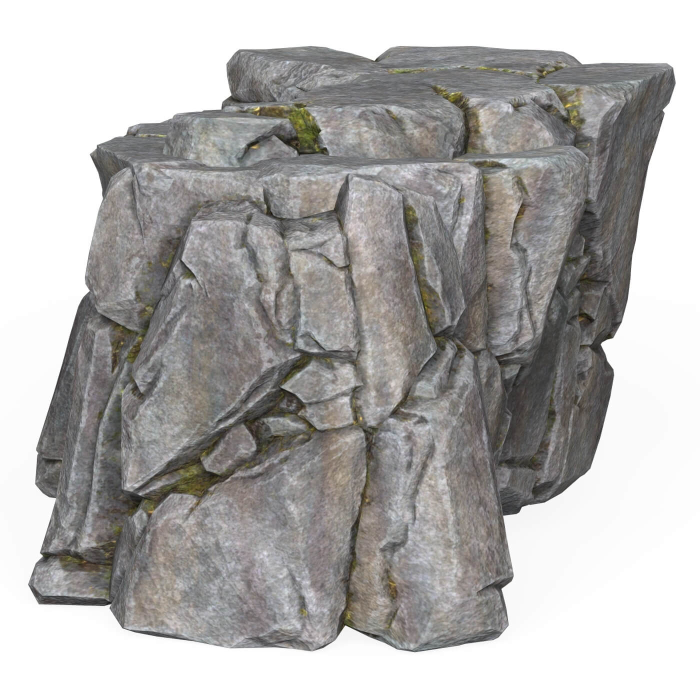 Realistic Low Poly Rock Cliff 07 - 3D Model by TreeWorld3d