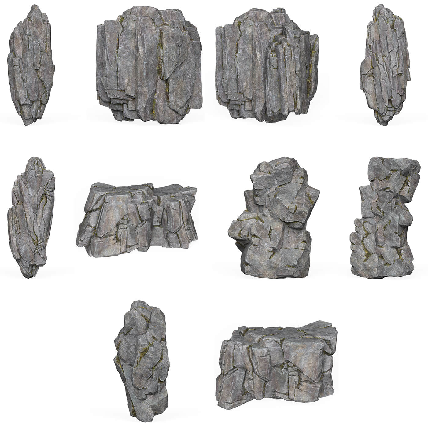 Realistic Low Poly Rock Cliff Collection - 3D Model by TreeWorld3d