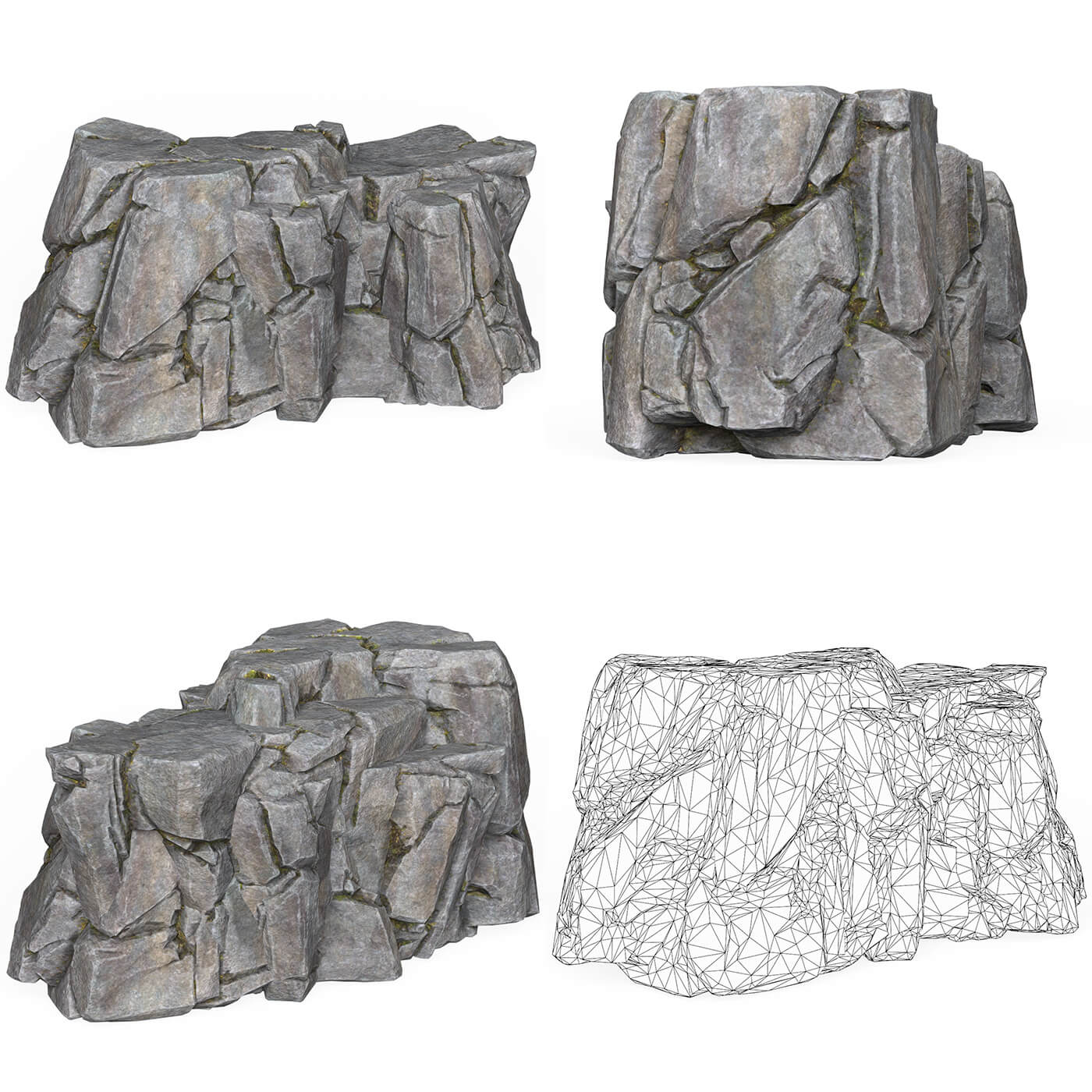 Realistic Low Poly Rock Cliff Collection - 3D Model by TreeWorld3d