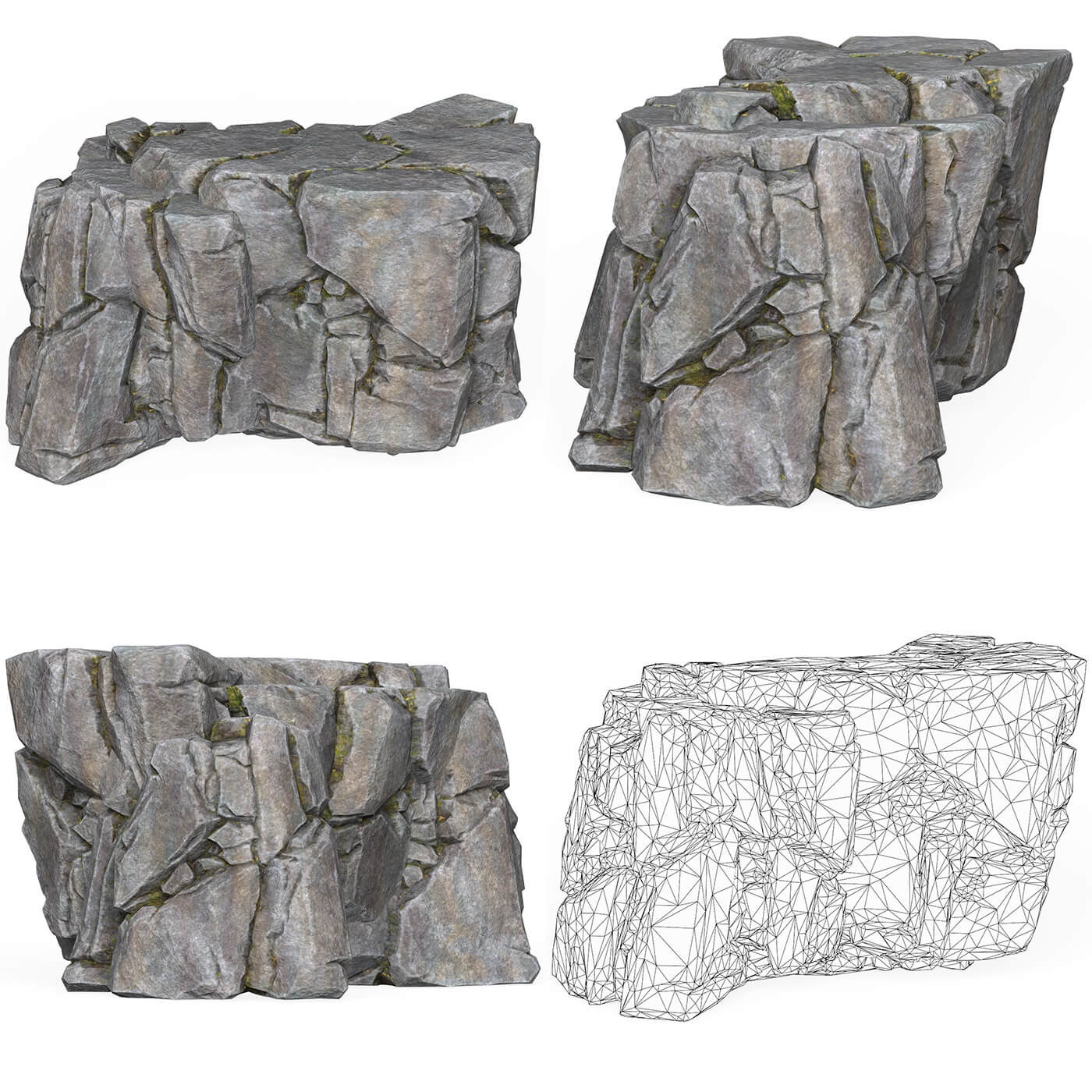 Realistic Low Poly Rock Cliff Collection - 3D Model by TreeWorld3d