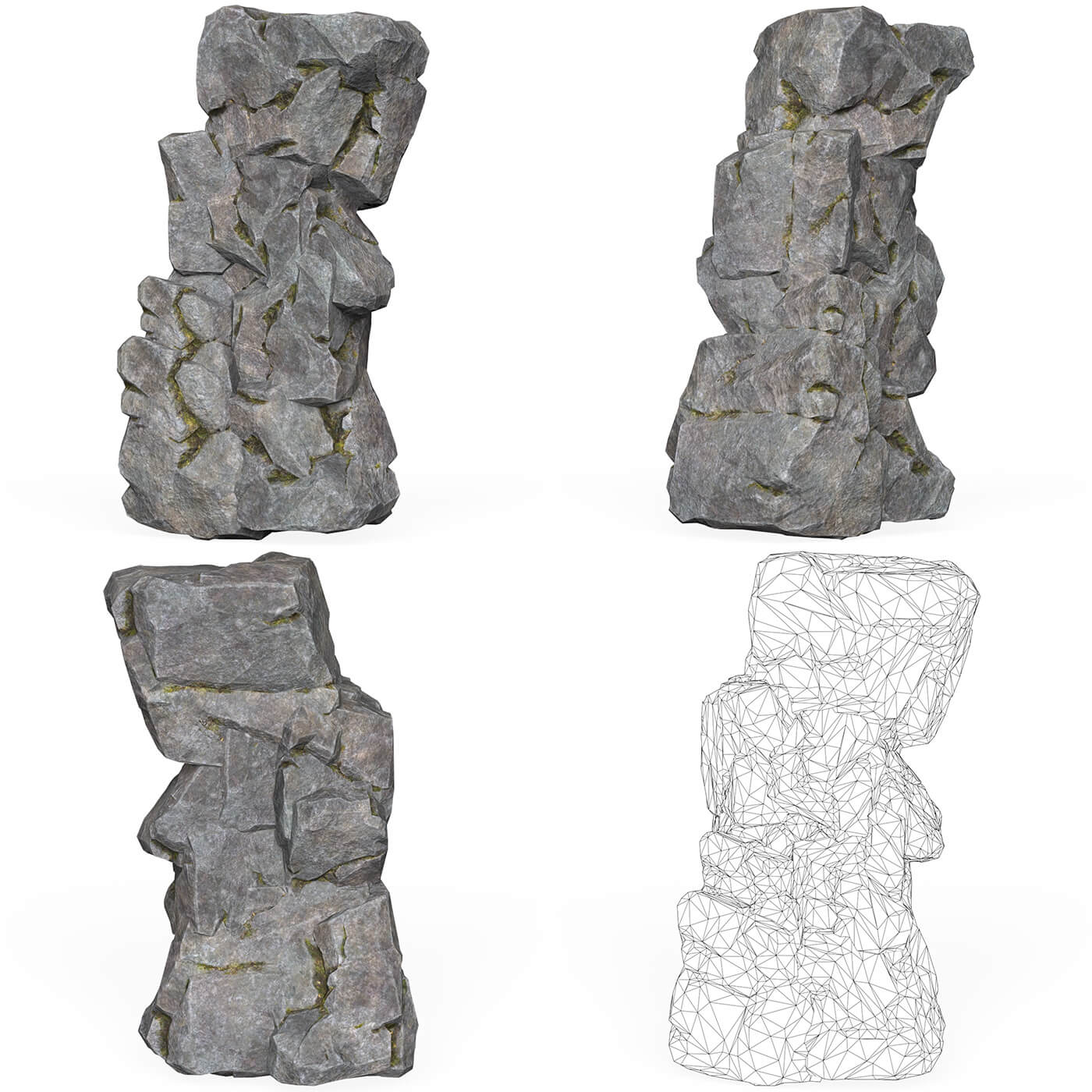 Realistic Low Poly Rock Cliff Collection - 3D Model by TreeWorld3d