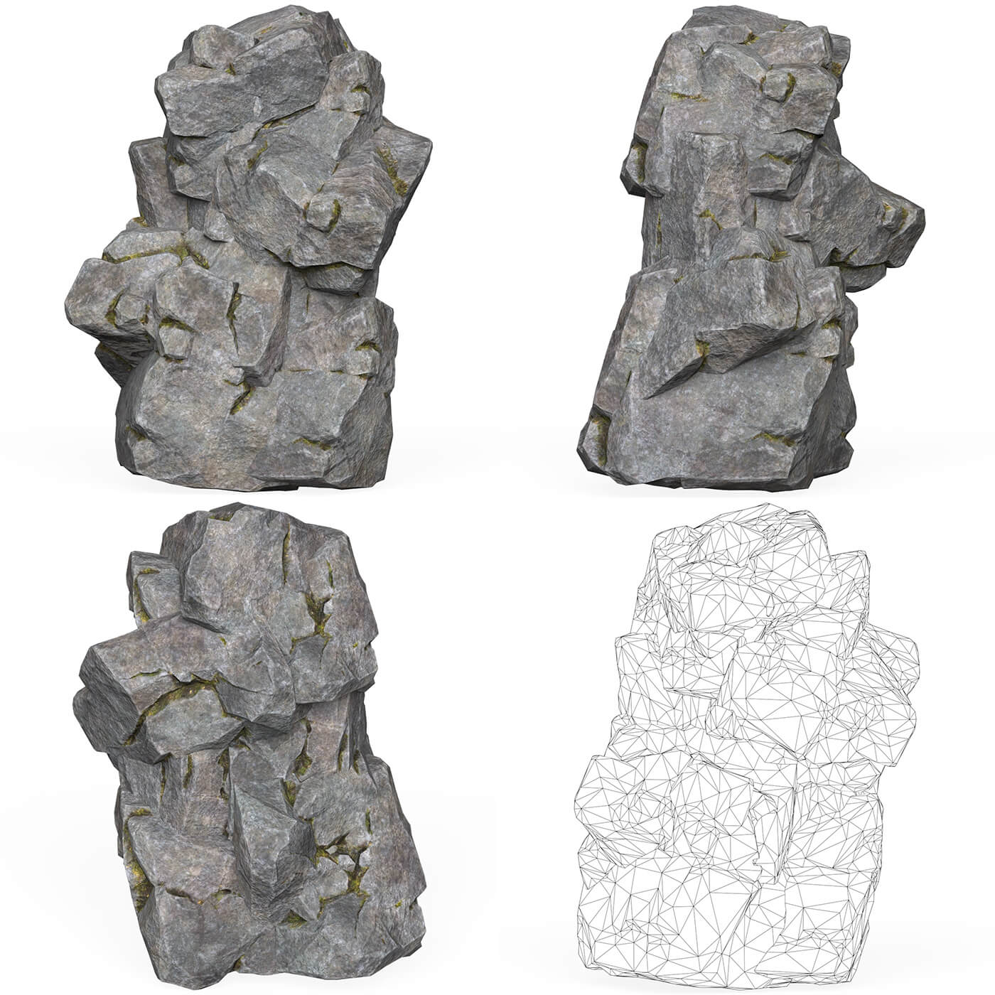 Realistic Low Poly Rock Cliff Collection - 3D Model by TreeWorld3d