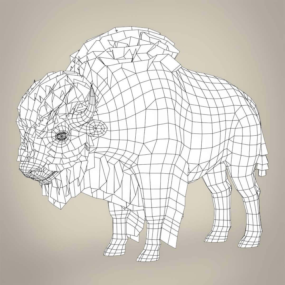 Montana Buffalo - 3D Model by TreeWorld3d