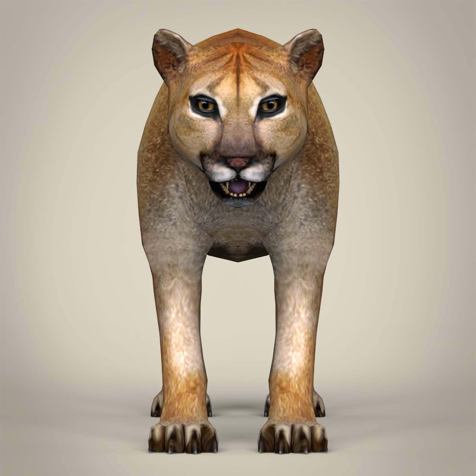 Mountain Lion - 3D Model by TreeWorld3d