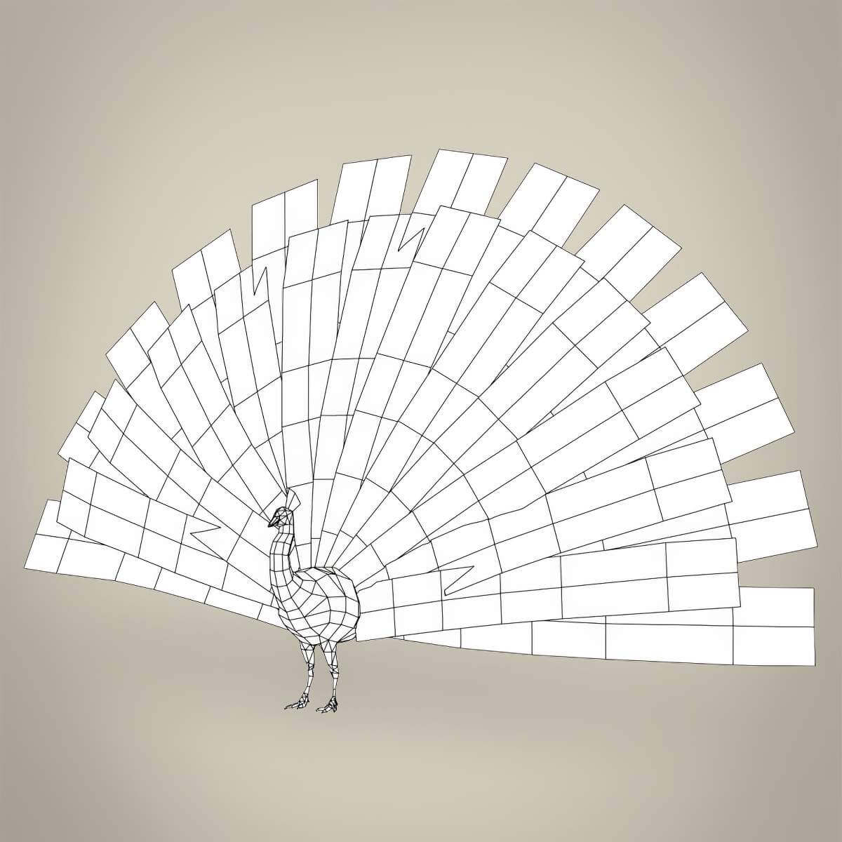 Peacock - 3D Model by TreeWorld3d