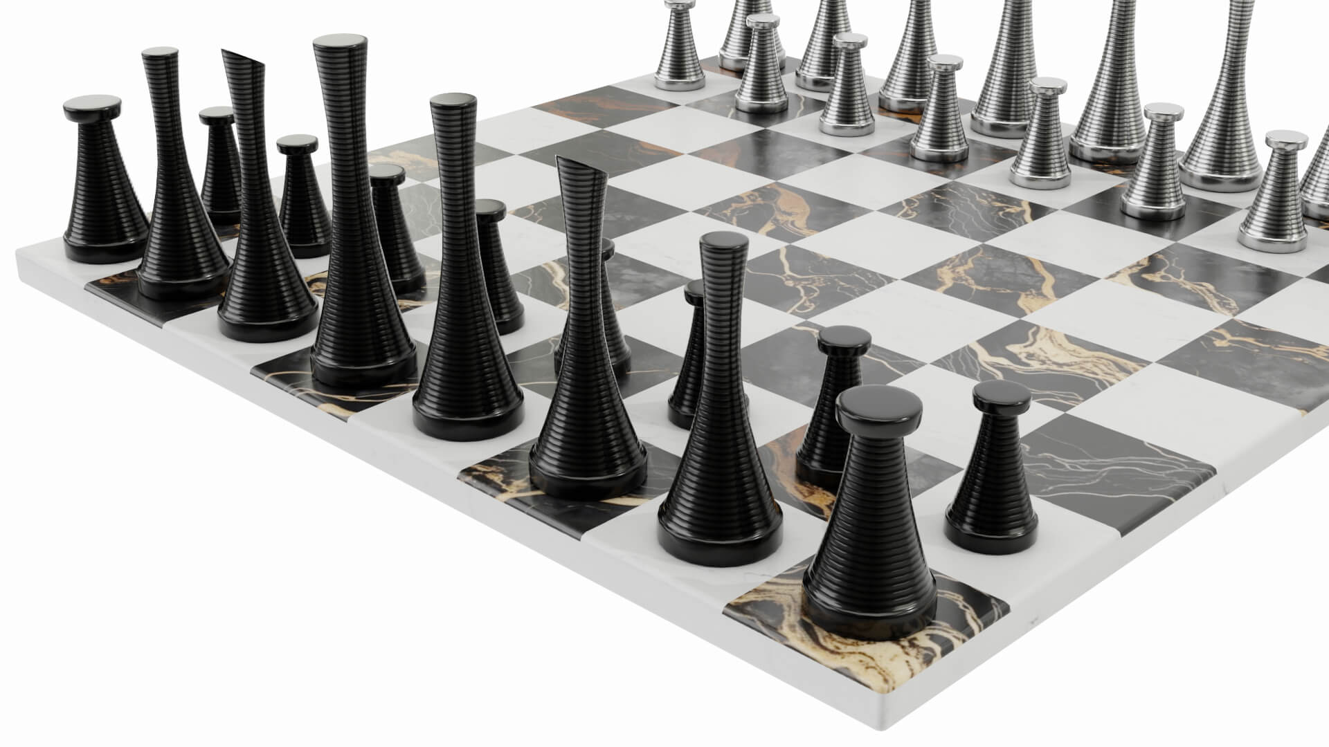 Modern Chess Set - 3D Model by trenderenderbrad