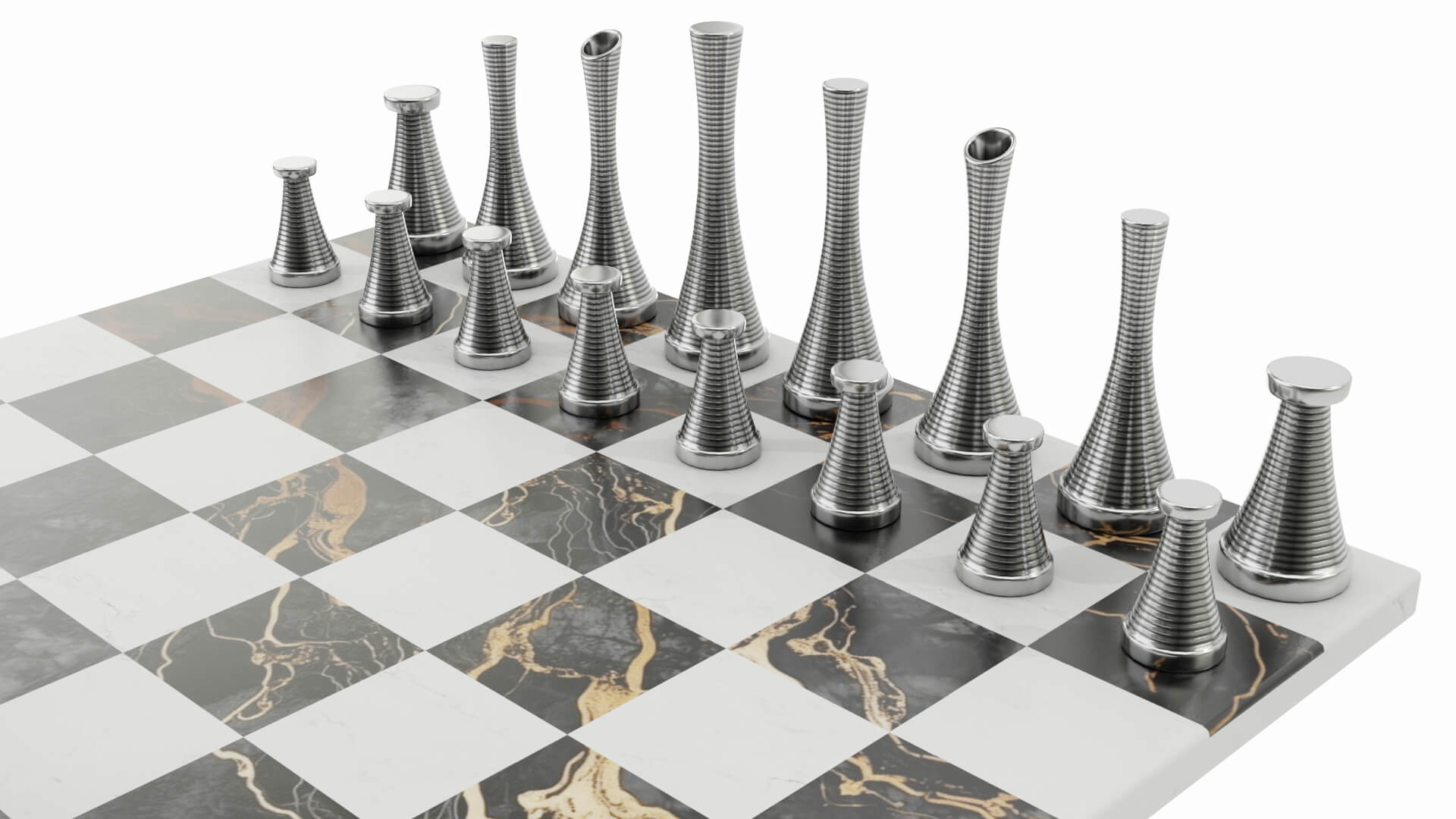 Modern Chess Set - 3D Model by trenderenderbrad