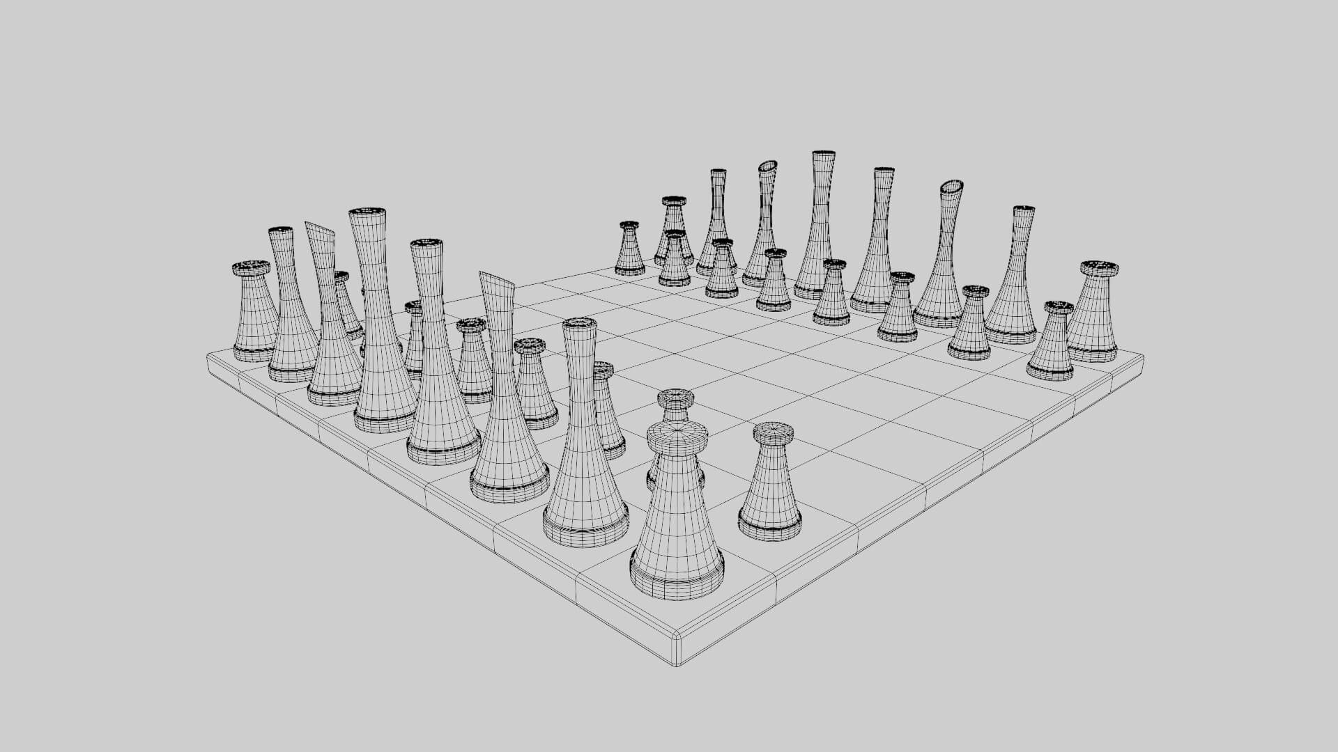 Modern Chess Set - 3D Model by trenderenderbrad