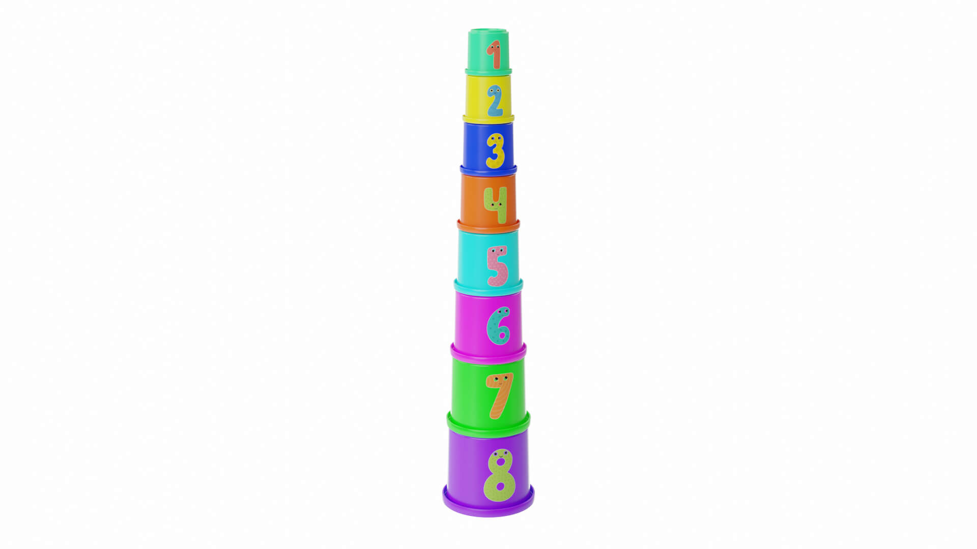 Stacking Cups Toy - 3D Model by trenderenderbrad