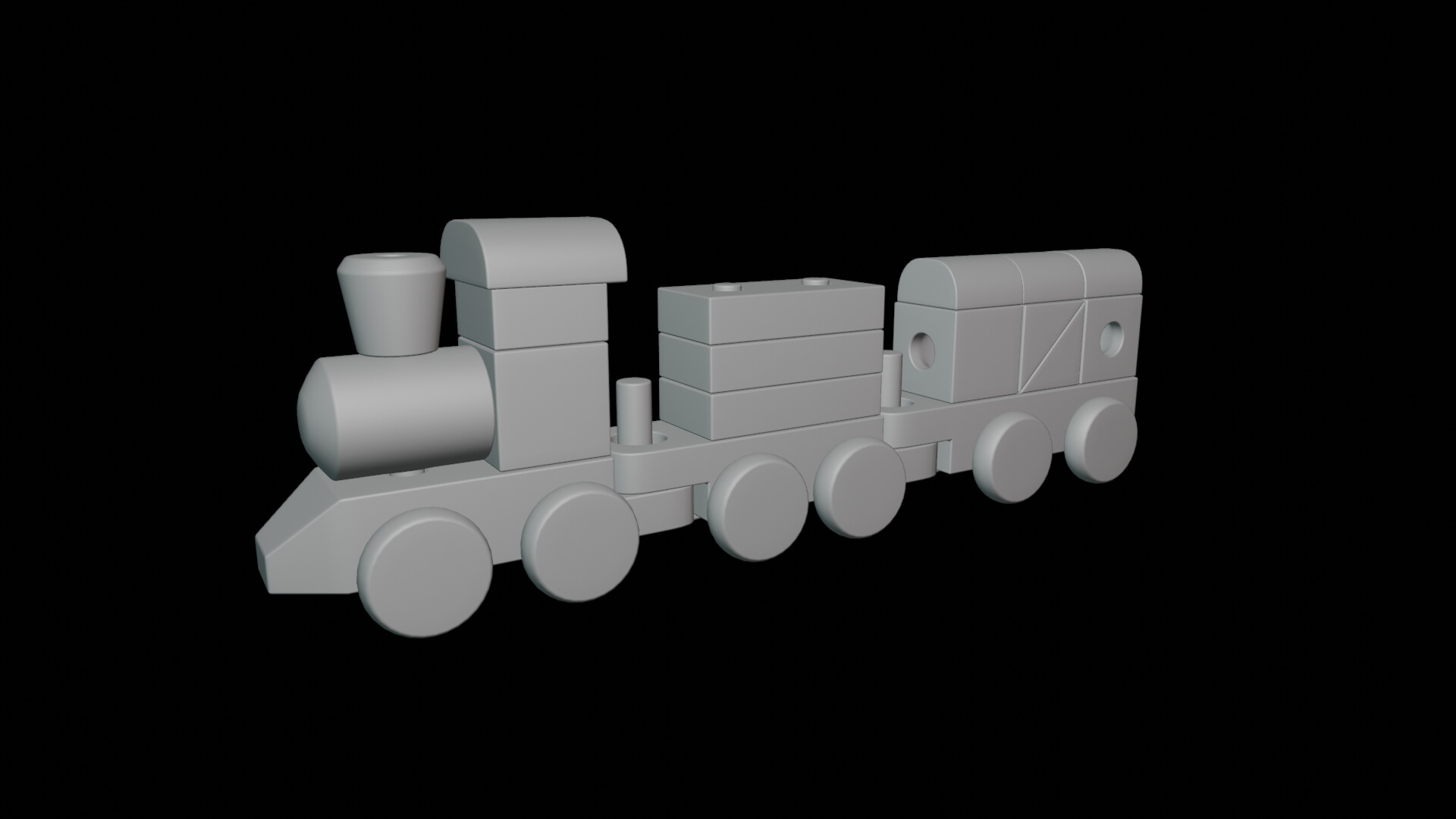 Wooden Toy Train - 3D Model by trenderenderbrad