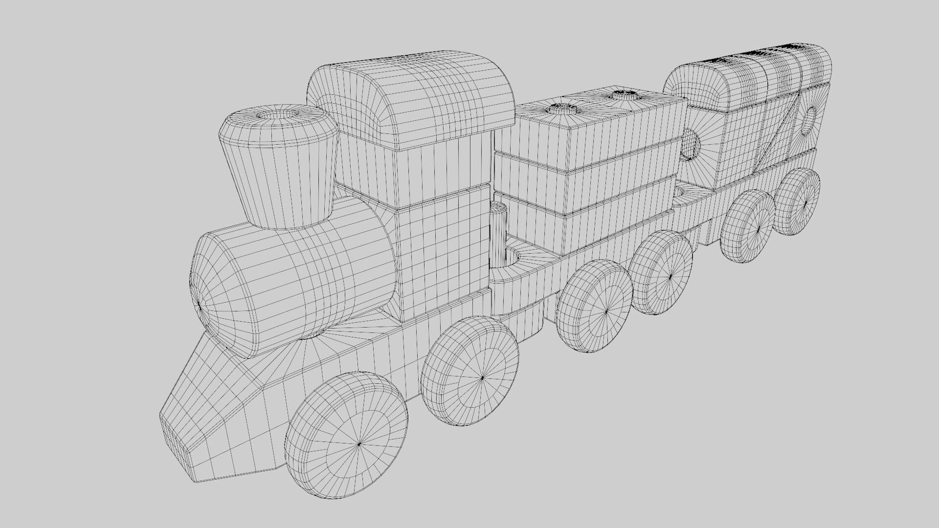 Wooden Toy Train - 3D Model by trenderenderbrad