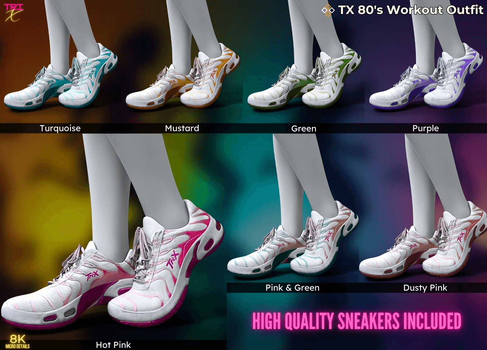 TX 80'S Workout Outfit G9 Version 3D Render, Digital Art by Tri-X