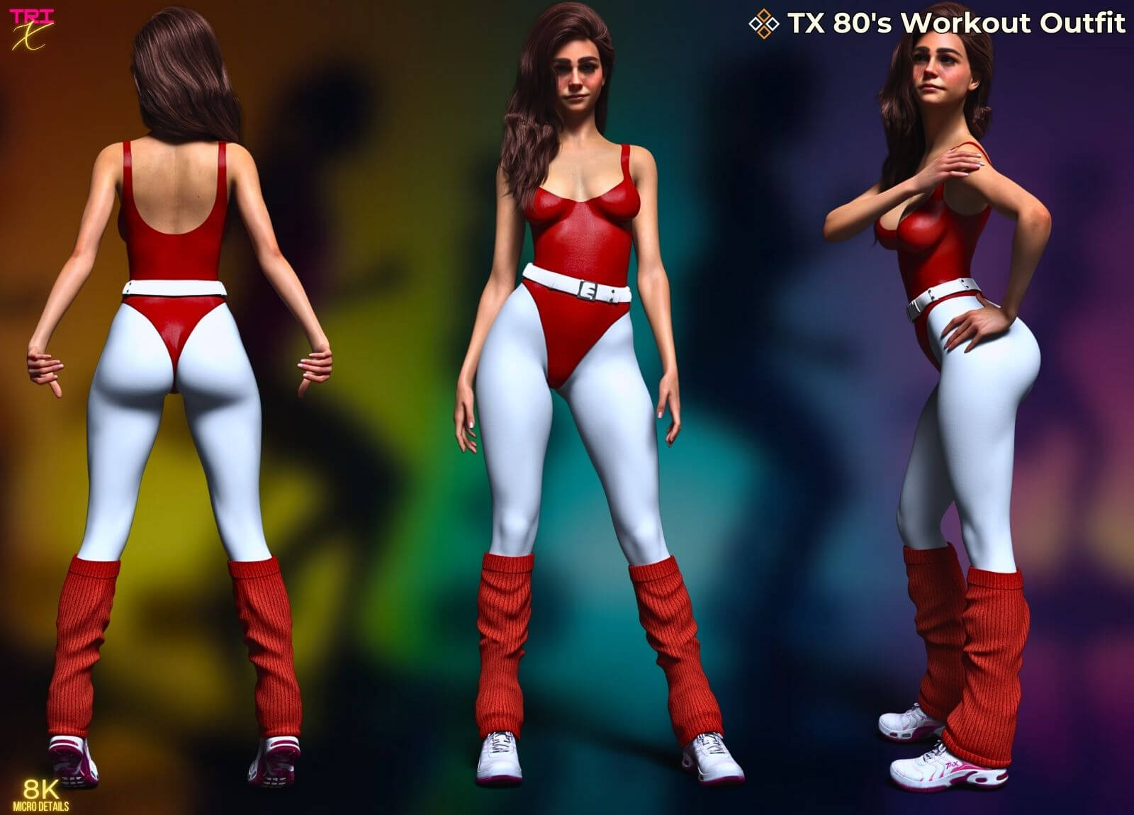 TX 80's Workout Outfit G9 Version - Daz Content by Tri-X
