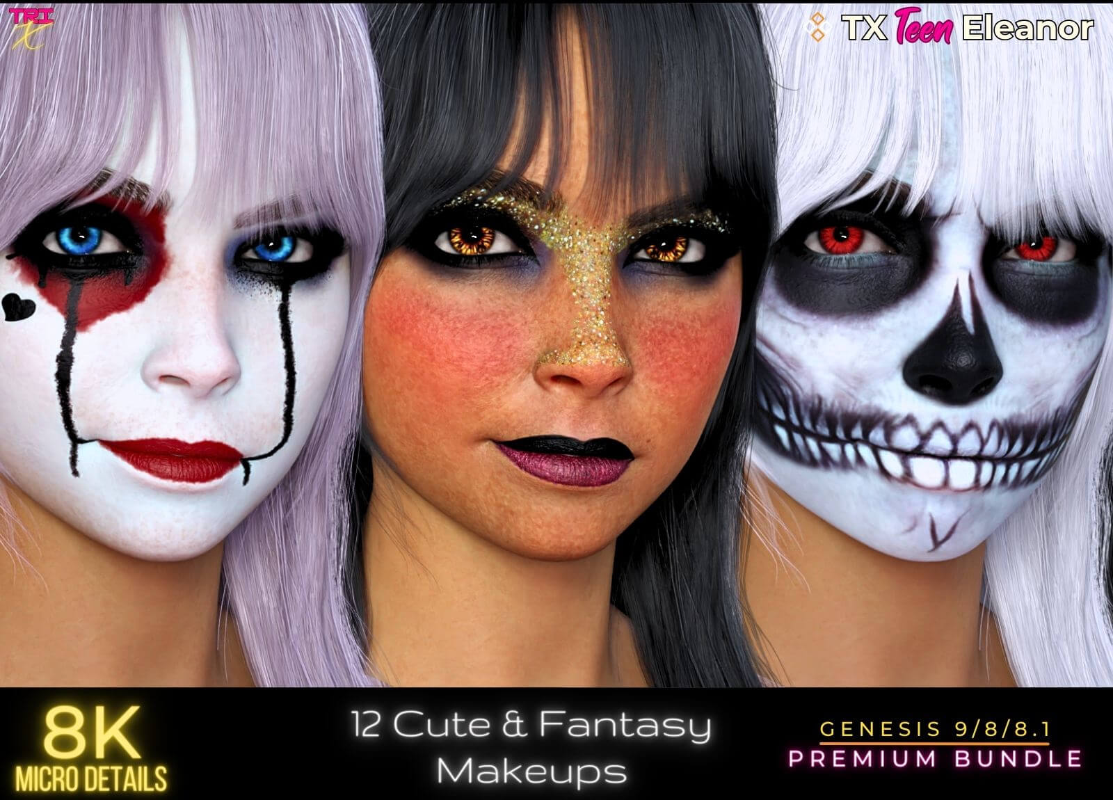 TX Teen Eleanor Premium Bundle for G9 G8 G8.1 - Daz Content by Tri-X