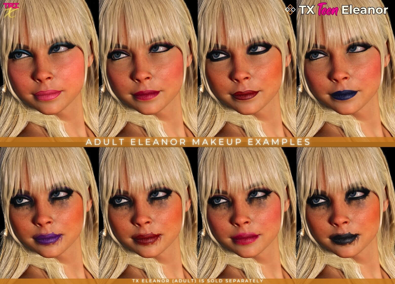 TX Teen Eleanor Premium Bundle for G9 G8 G8.1 - Daz Content by Tri-X