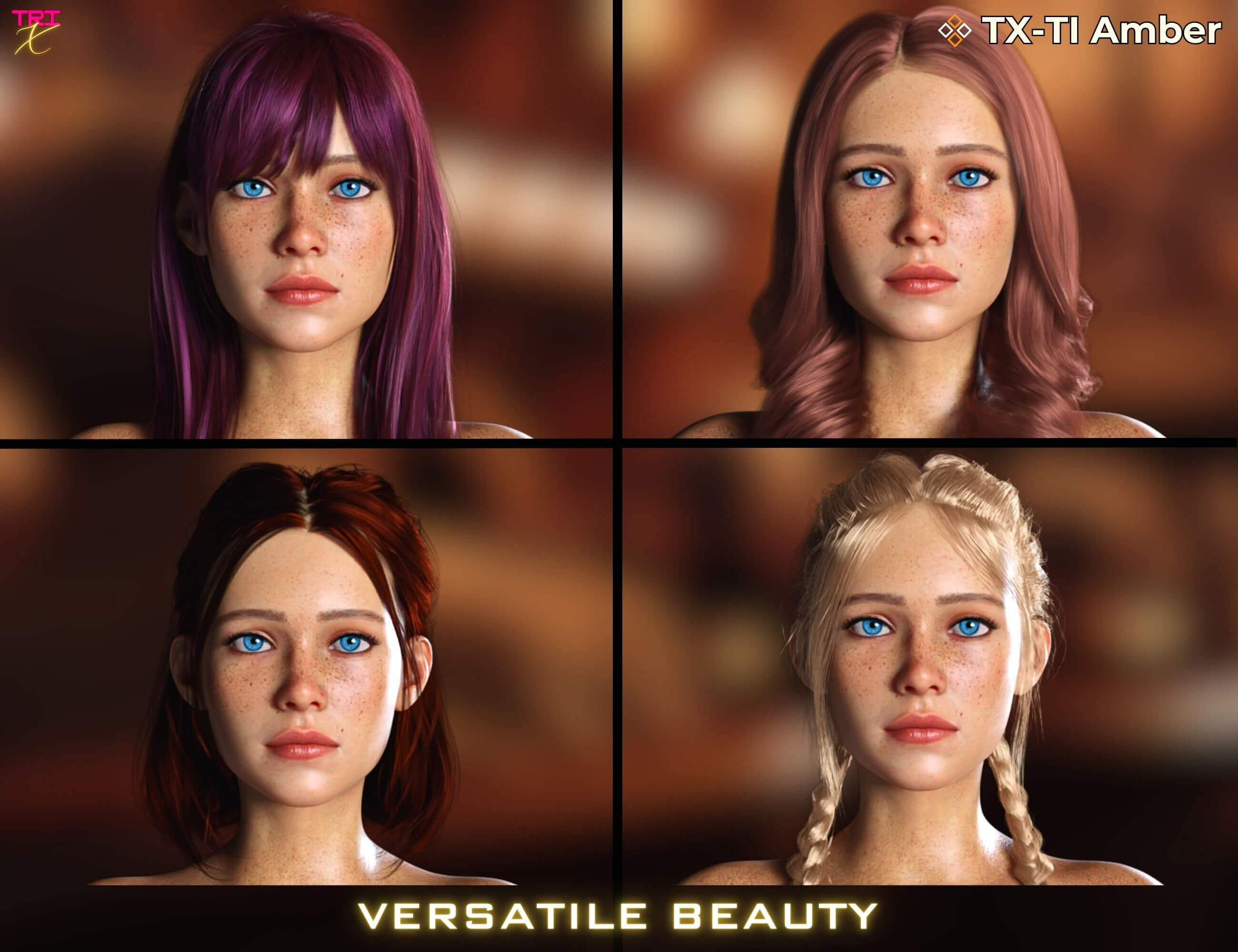 TX-TI Spicy Amber Premium Pack for G9 G8 G8.1 Daz Content by Tri-X