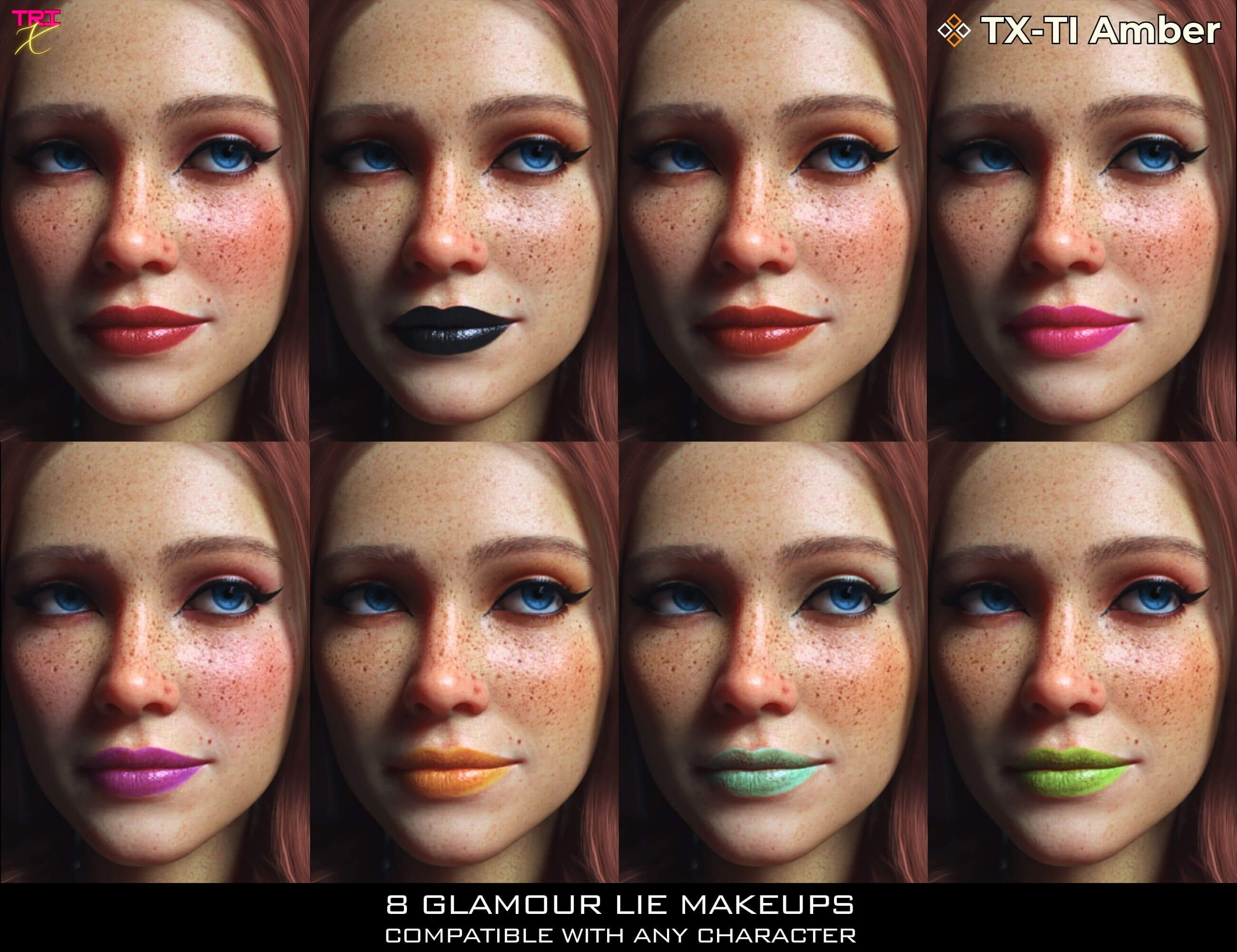 TX-TI Spicy Amber Premium Pack for G9 G8 G8.1 Daz Content by Tri-X