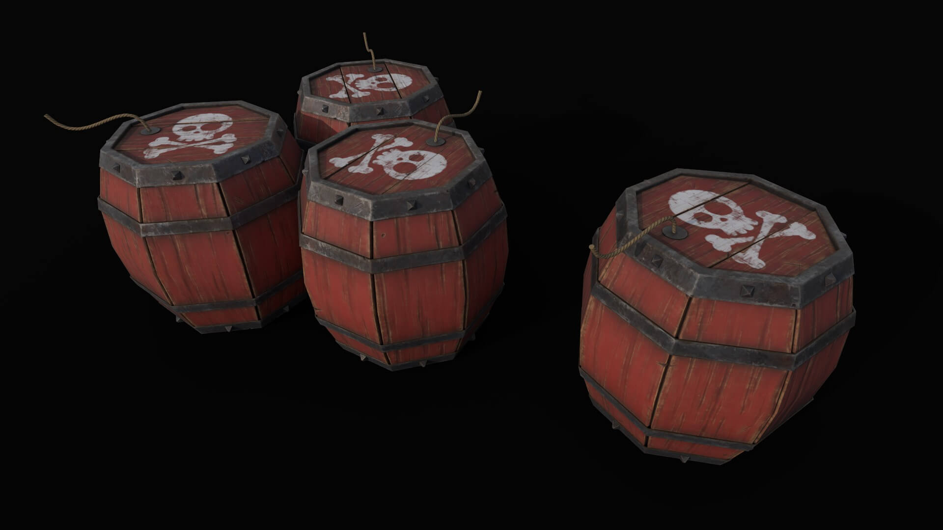 Gunpowder Barrels - 3D Model by TridentCorp