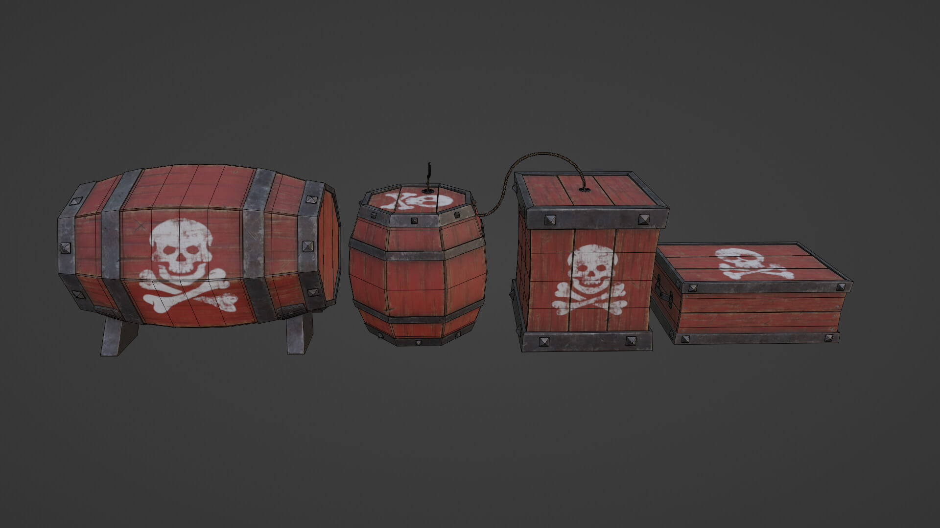 Gunpowder Barrels - 3D Model by TridentCorp