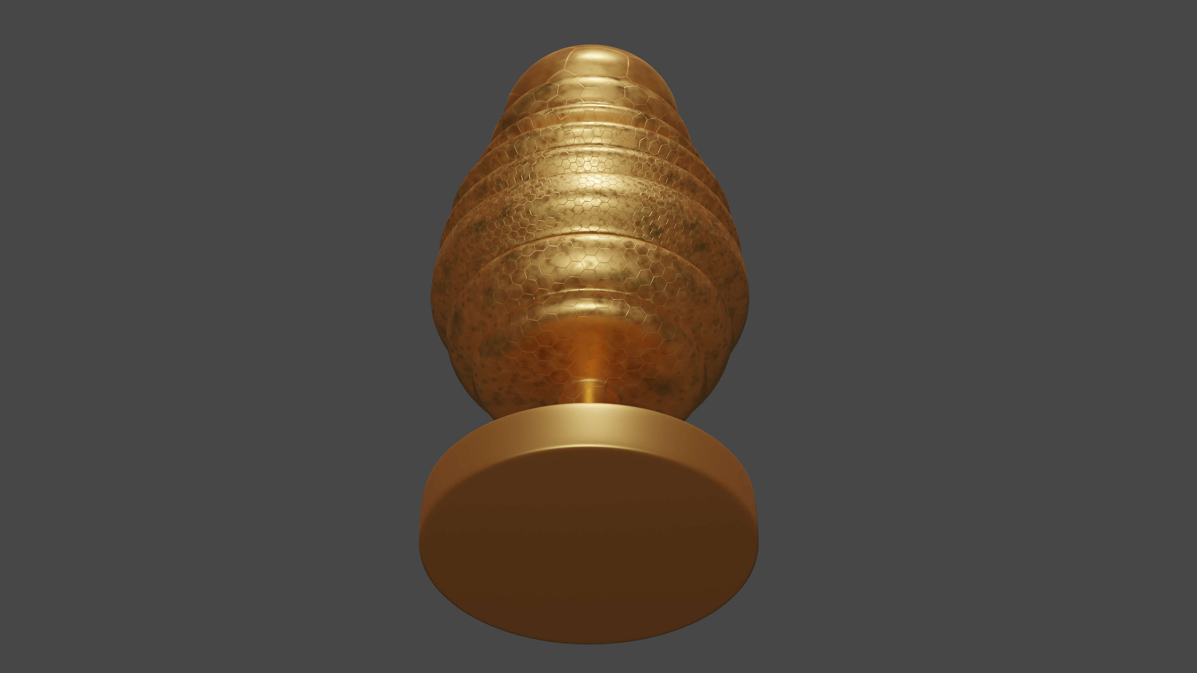 Honeycomb Metal Buttplug Low Poly Model by TriDsign