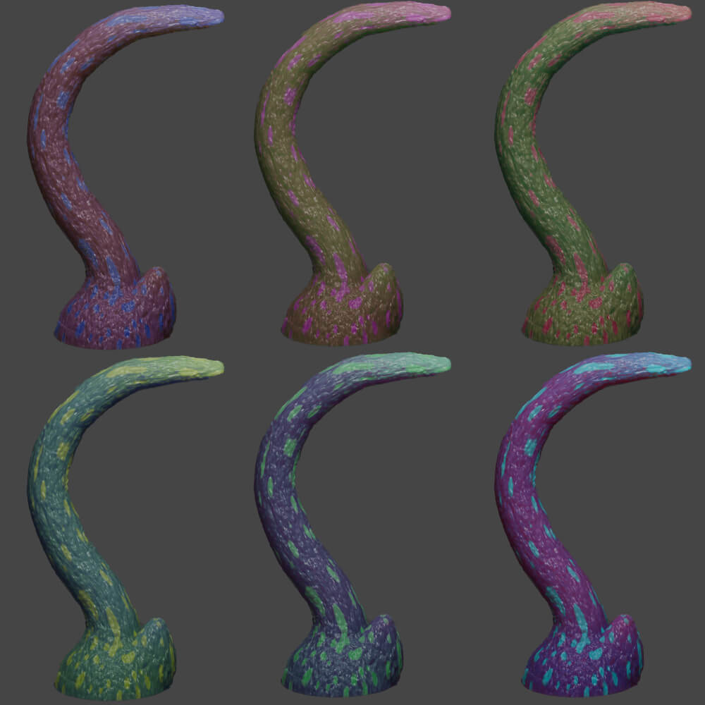 Long Alien Tentacle Sextoy Rigged - 3D Model by TriDsign