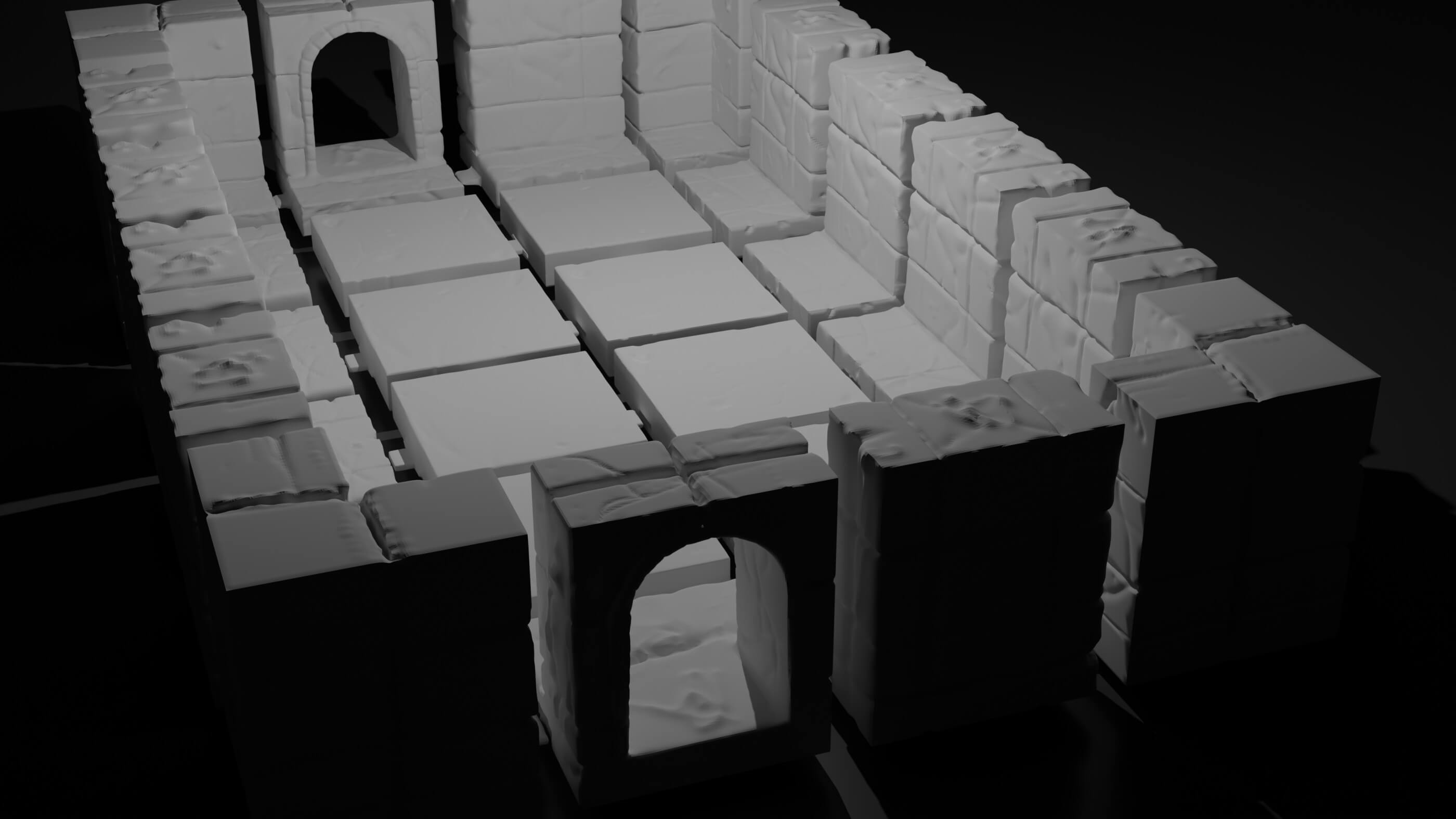 Modular Dungeon Battle Map - 3D Model by TriDsign