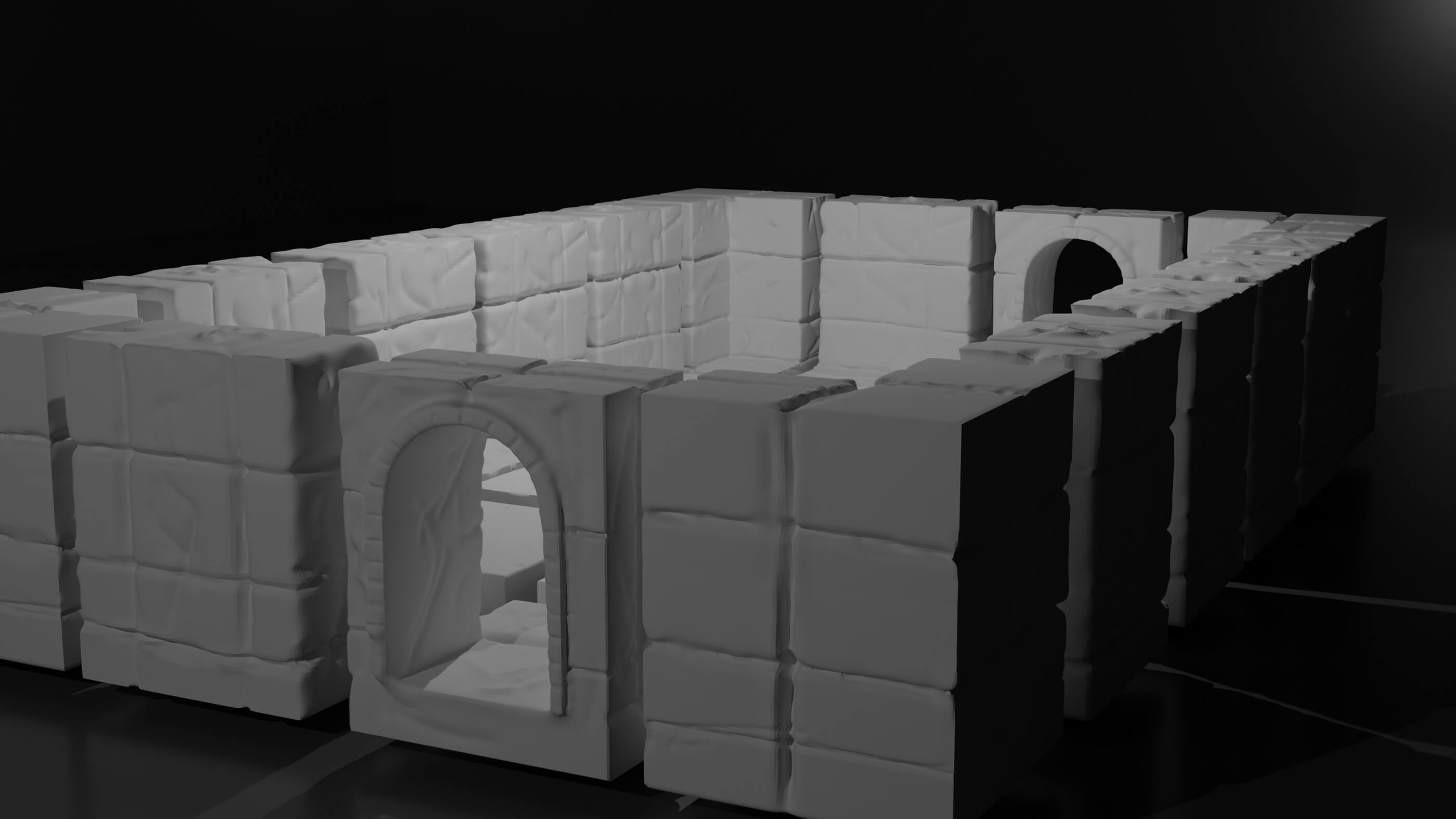 Modular Dungeon Battle Map - 3D Model by TriDsign