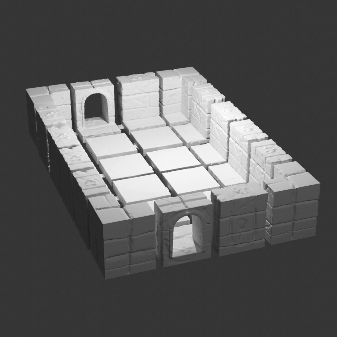 Modular Dungeon Battle Map - 3D Model by TriDsign