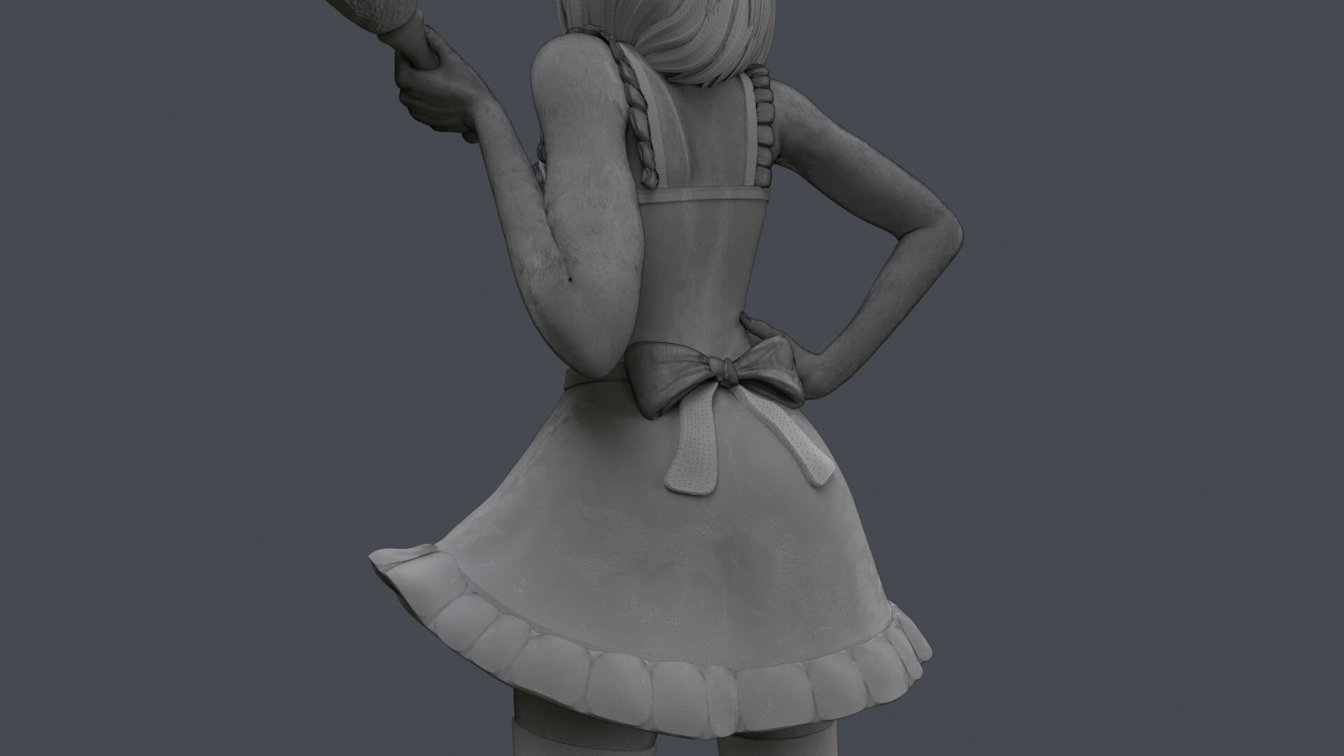 Anime Cute Maid Girl 3d Printing By Triplemarket
