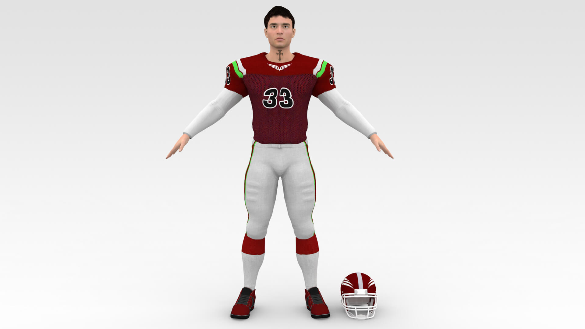 American Football Player - 3D Model by Trish