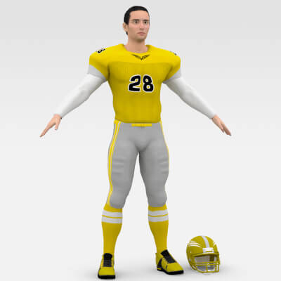American Football Player - 3D Model by Trish