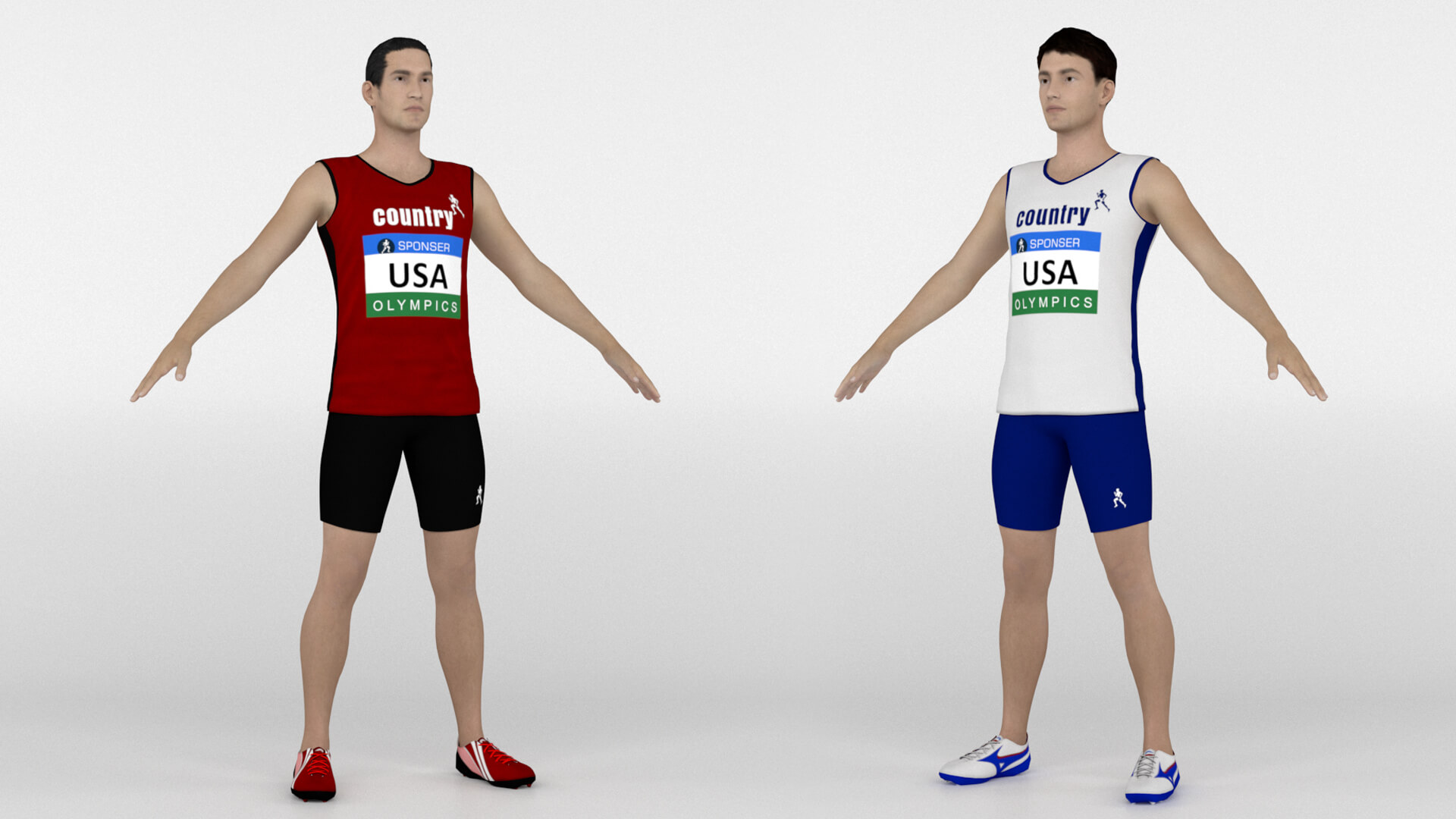 Athlete Runners 2 in 1 - 3D Model by Trish