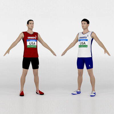 Athlete Runners 2 in 1 - 3D Model by Trish