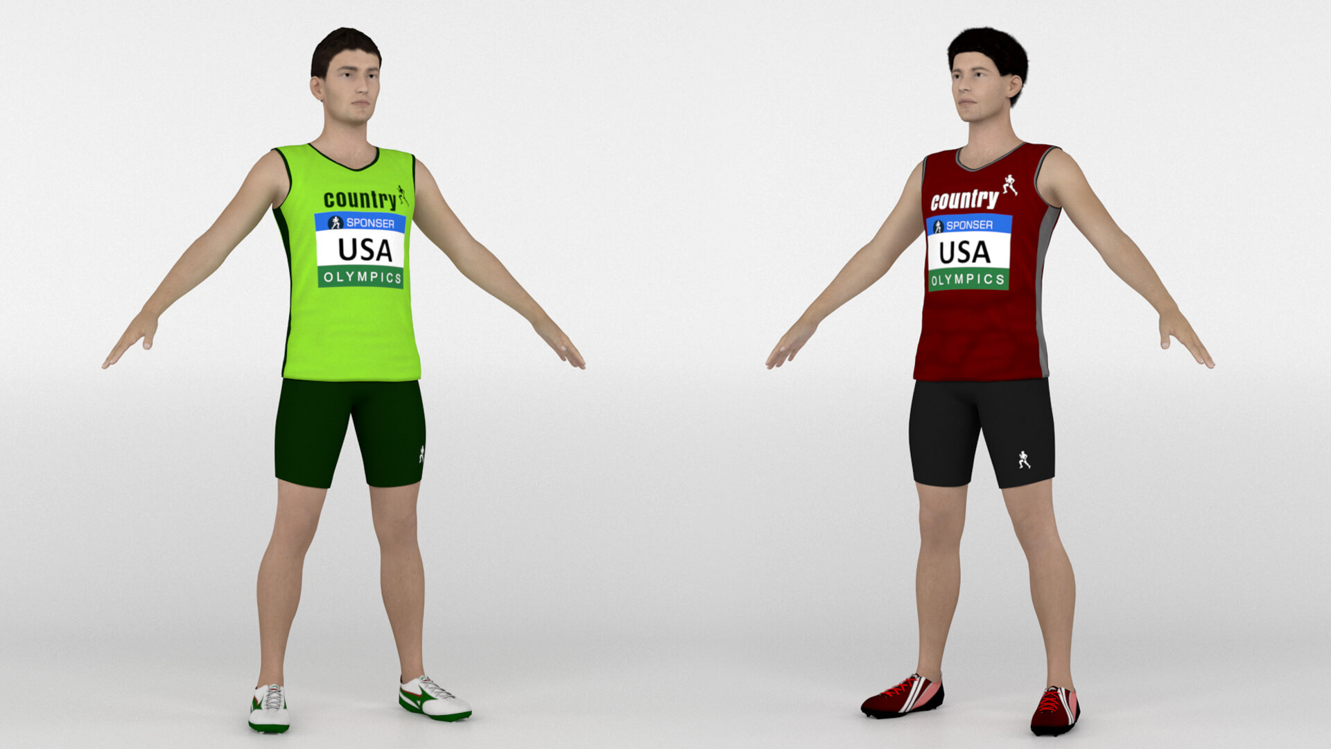 Athlete Runners 2 in 1 - 3D Model by Trish