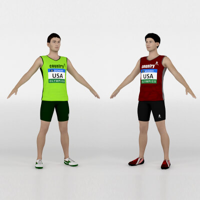 Athlete Runners 2 in 1 - 3D Model by Trish