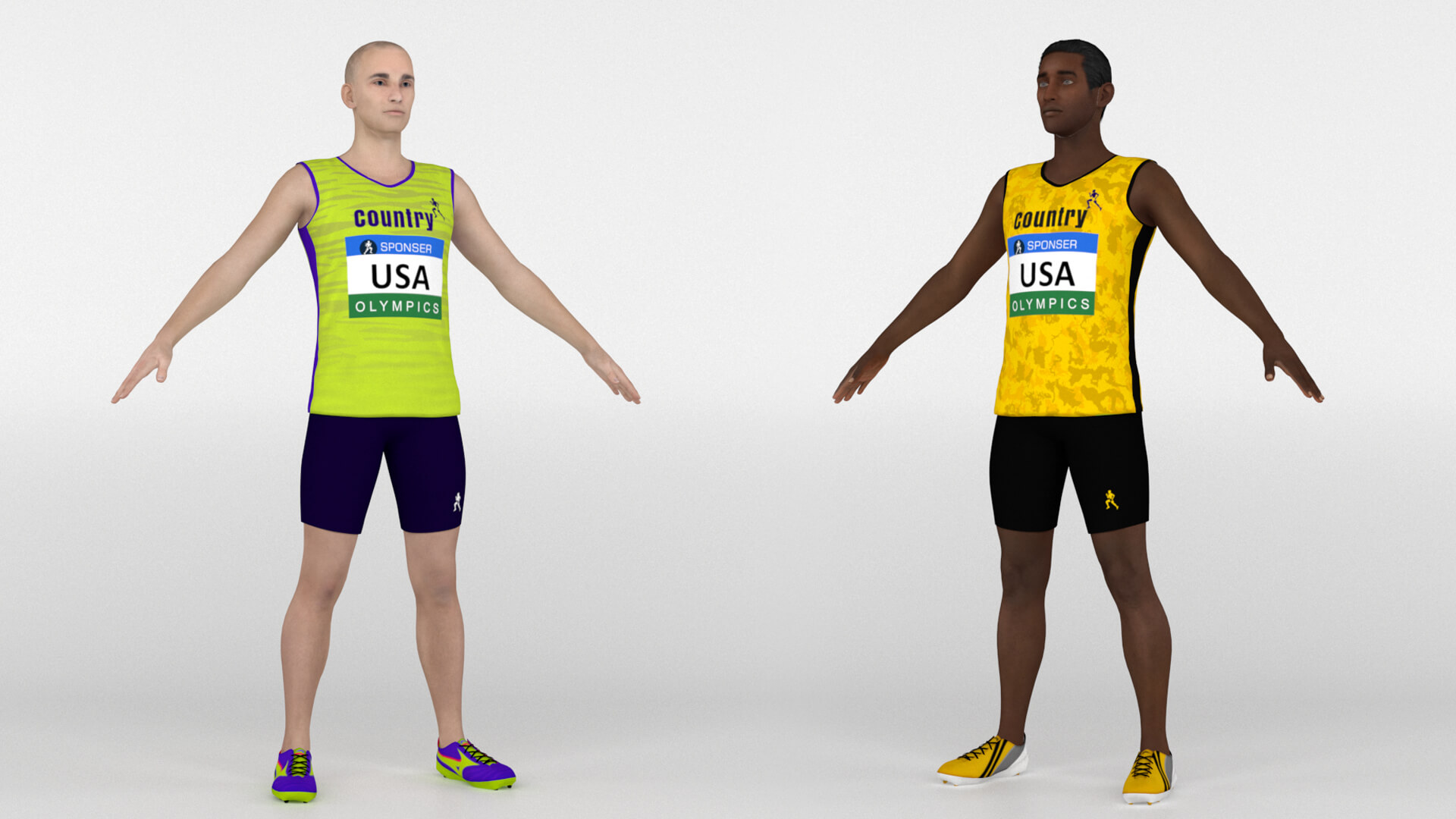 Athlete Runners 2 in 1 - 3D Model by Trish