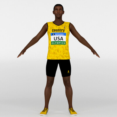 Athletic Runner - Track & Field 3D Model by Trish