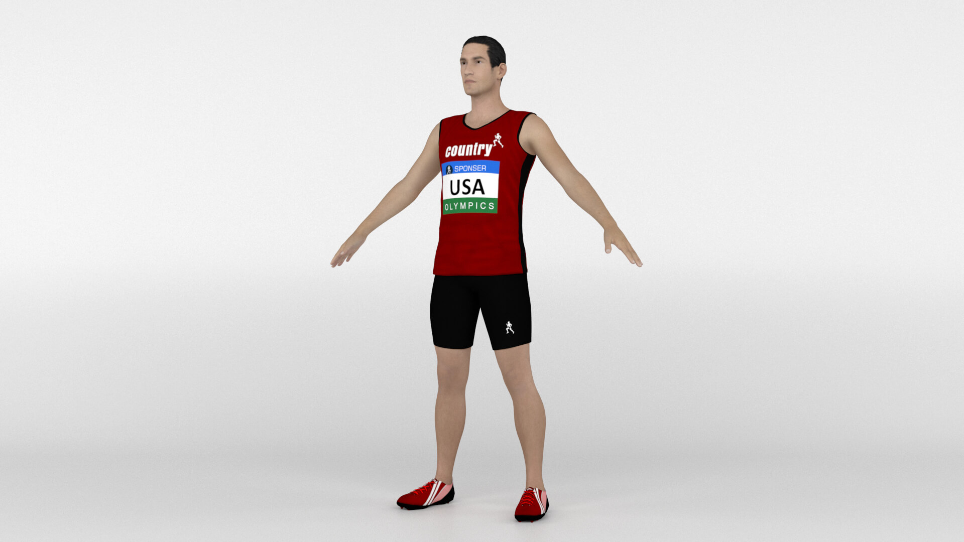 Athletic Runner - Track & Field 3D Model by Trish