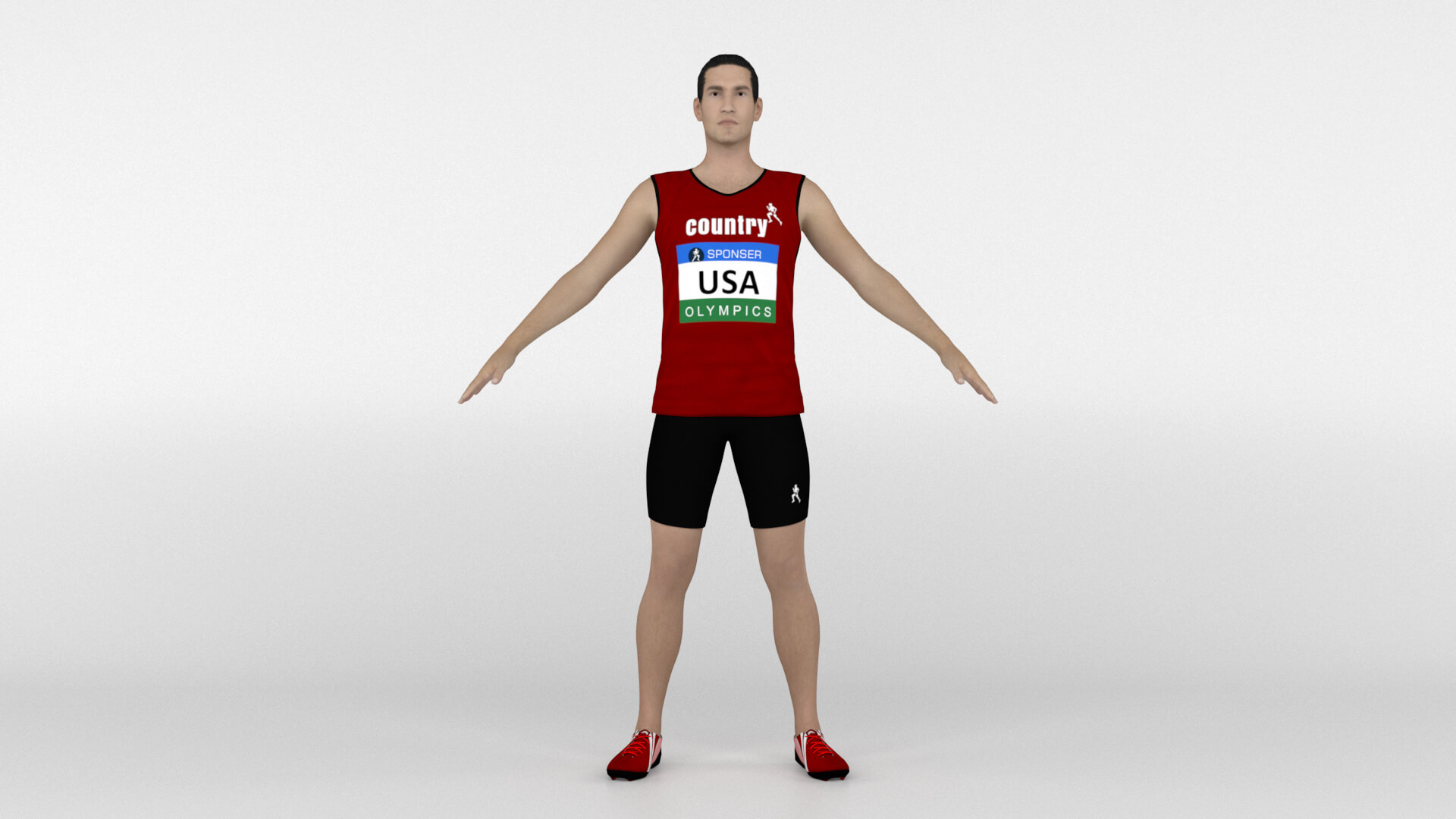 Athletic Runner - Track & Field 3D Model by Trish
