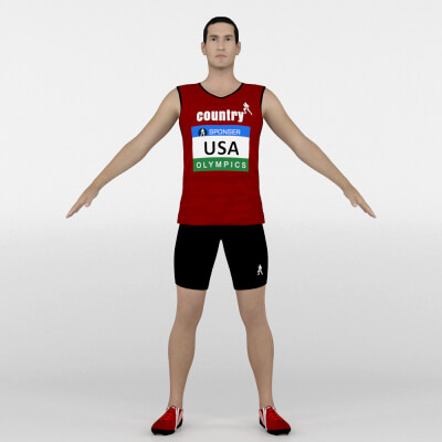 Athletic Runner - Track & Field 3D Model by Trish