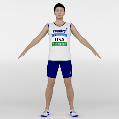 Athletic Runner - Track & Field 3D Model by Trish