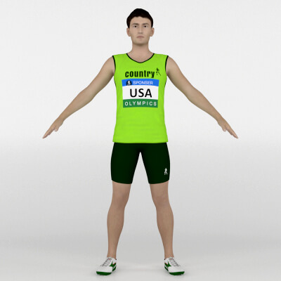Athletic Runner - Track & Field 3D Model by Trish