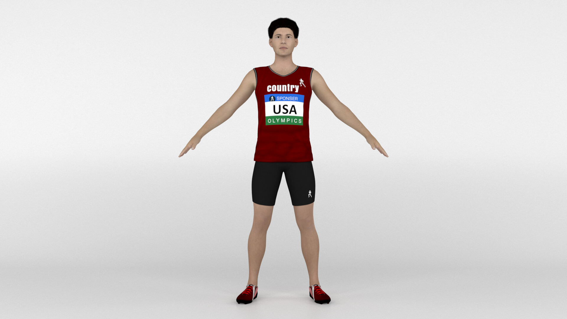 Athletic Runner - Track & Field 3D Model by Trish