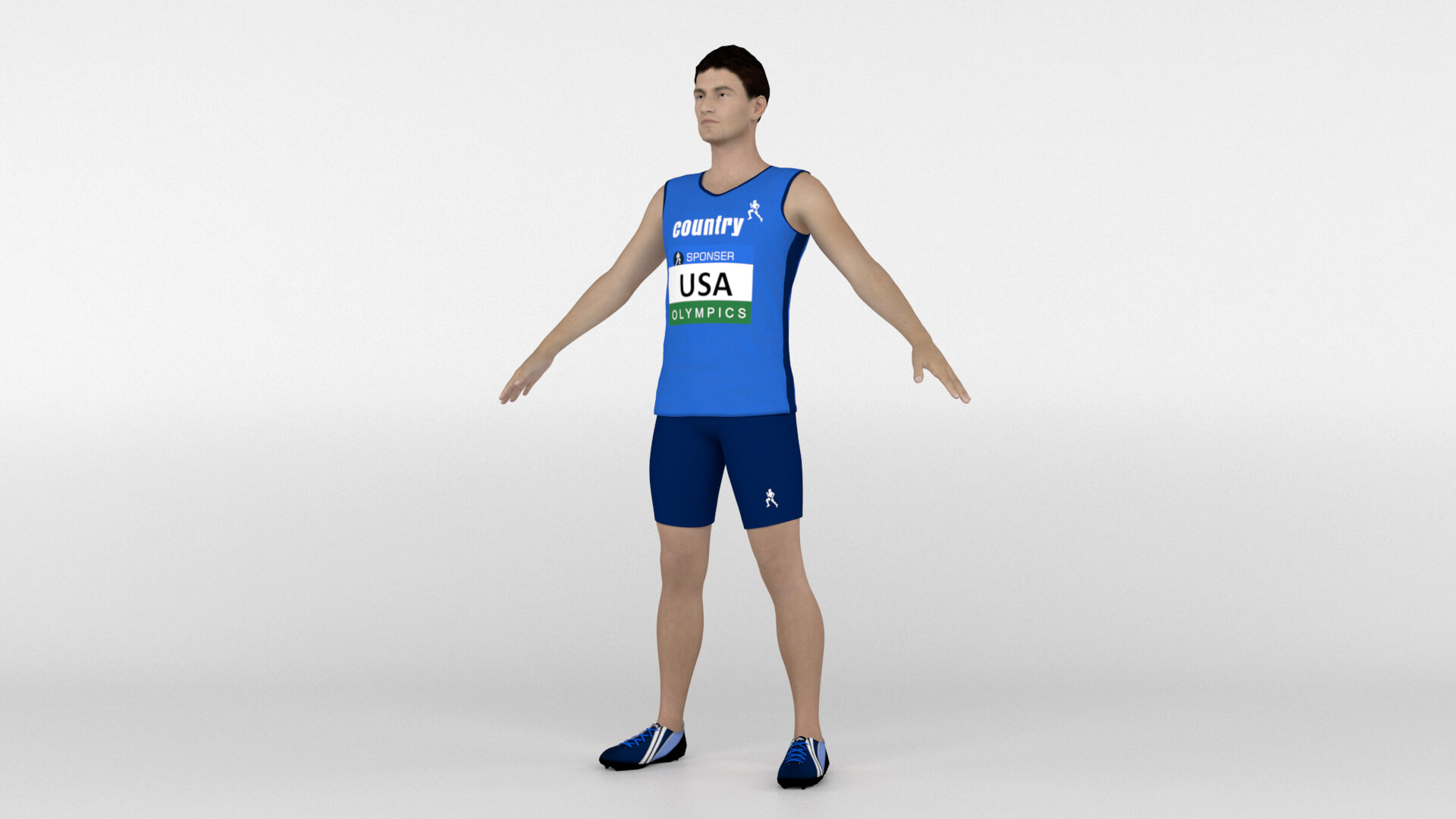 Athletic Runner - Track & Field 3D Model by Trish