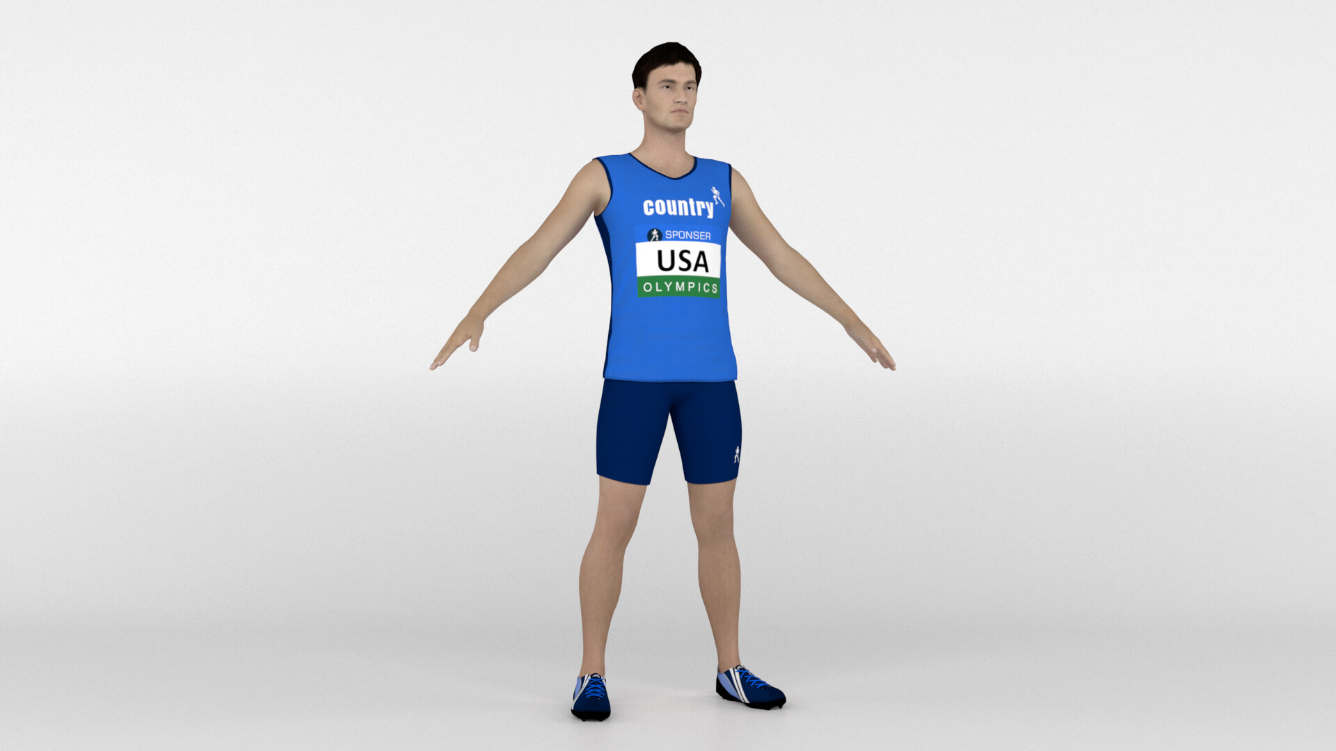 Athletic Runner - Track & Field 3D Model by Trish