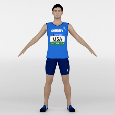 Athletic Runner - Track & Field 3D Model by Trish