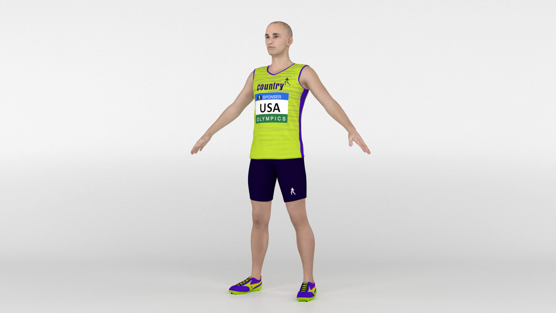 Athletic Runner - Track & Field 3D Model by Trish