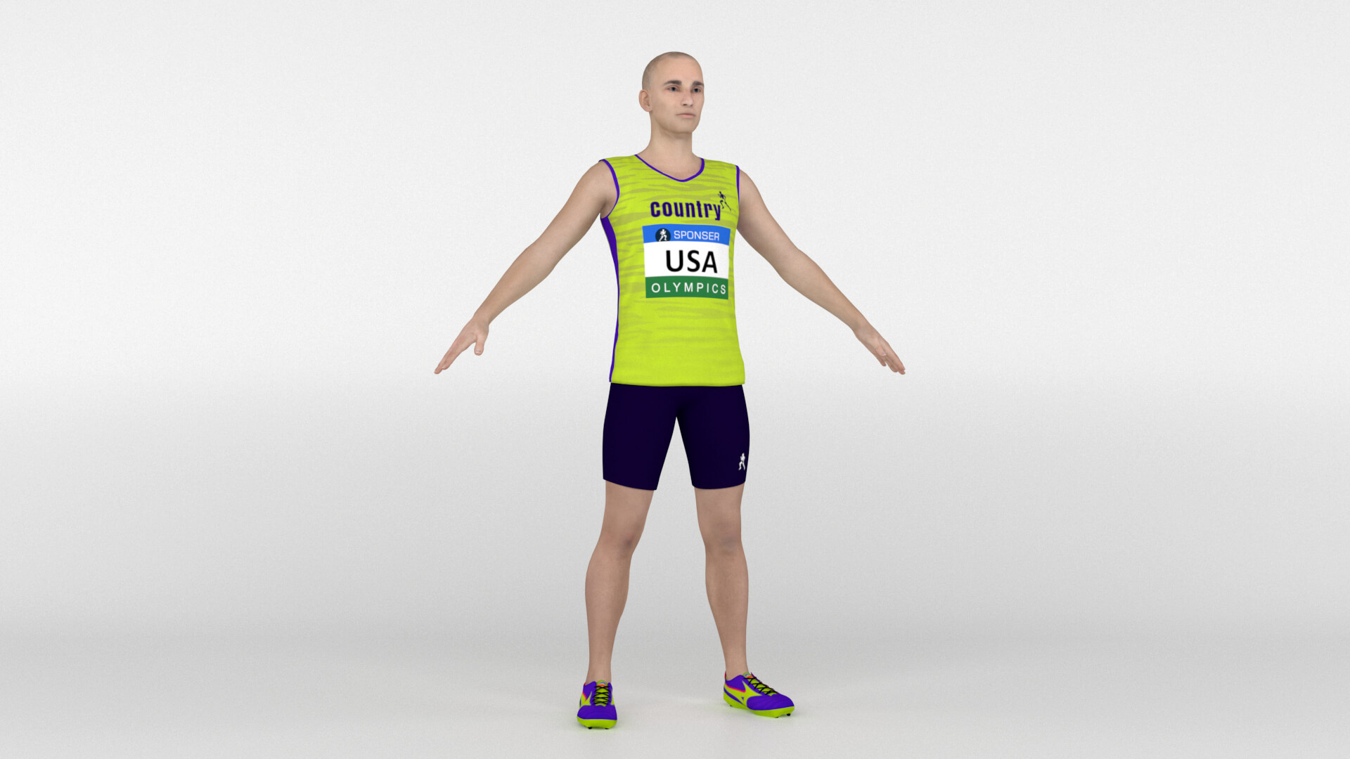 Athletic Runner - Track & Field 3D Model by Trish