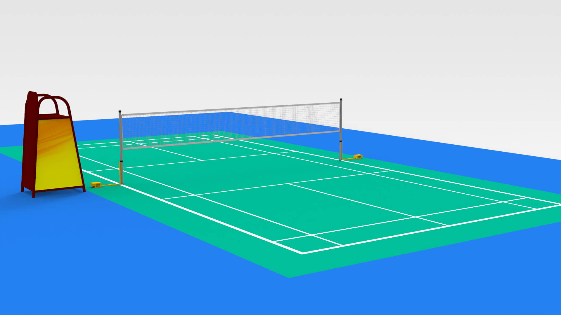 Badminton Court - 3D Model by Trish