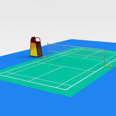 Badminton Court - 3D Model by Trish